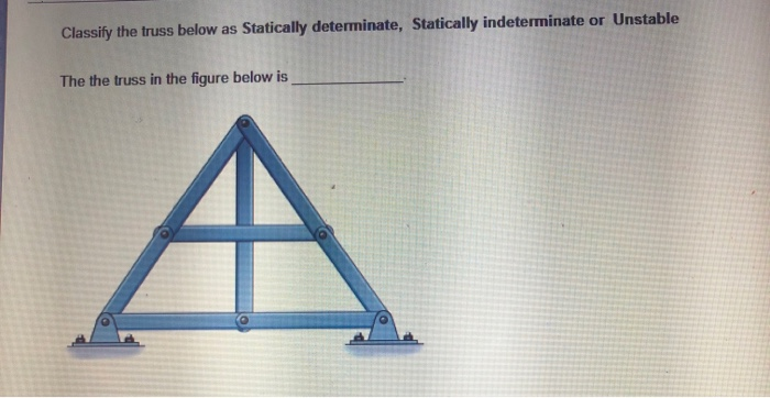 Solved Classify the truss below as Statically determinate, | Chegg.com Solved Classify the truss below as Statically determinate, | Chegg.com