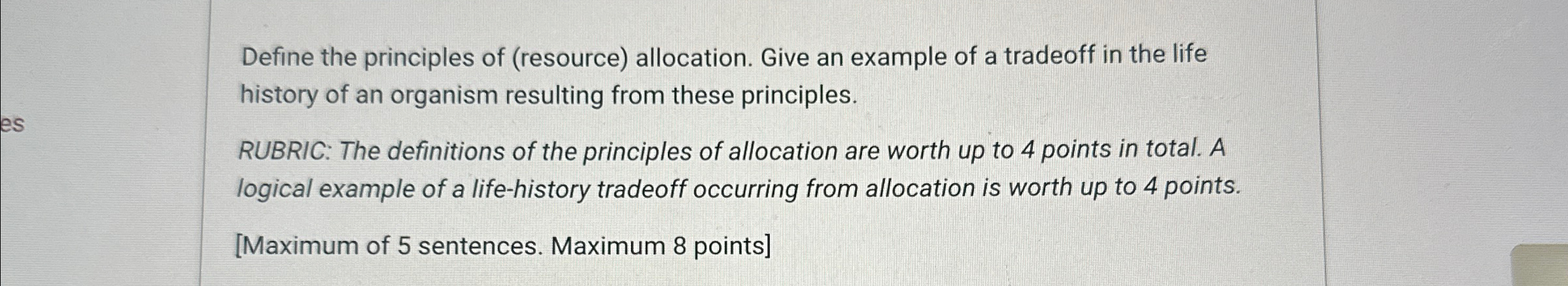 Solved Define the principles of (resource) ﻿allocation. Give | Chegg.com