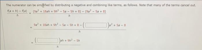 Solved The numerator can be simdified by distributing a | Chegg.com