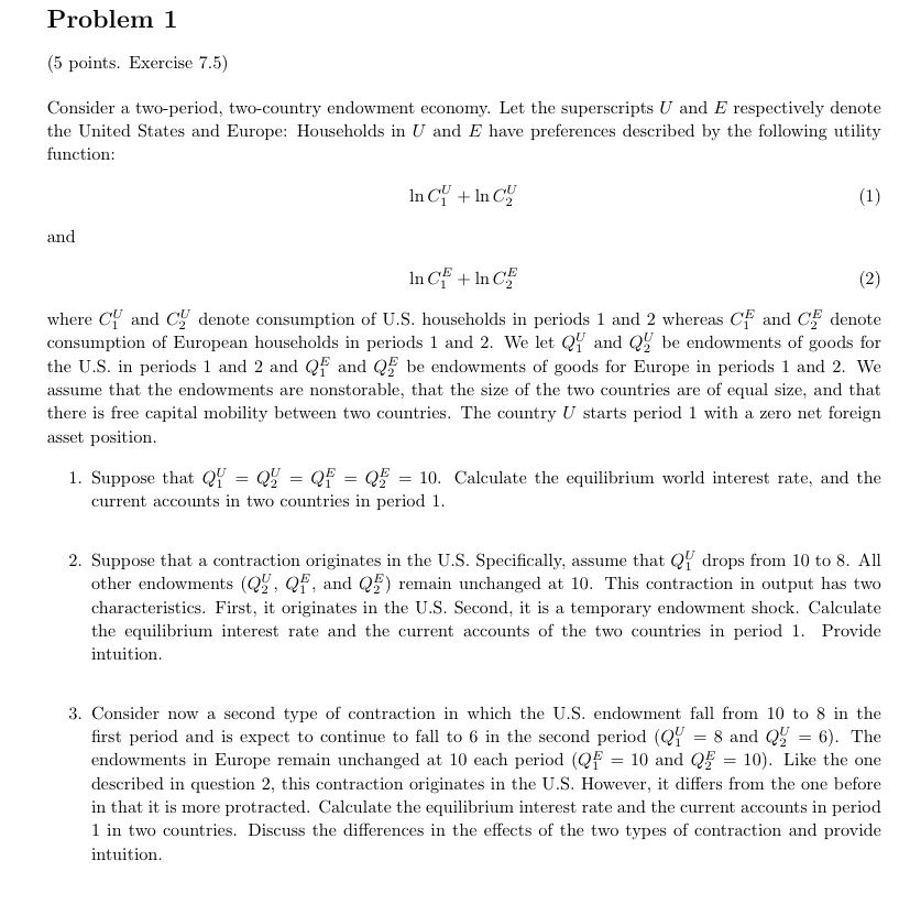 Solved Problem 1(5 ﻿points. Exercise 7.5)Consider a | Chegg.com