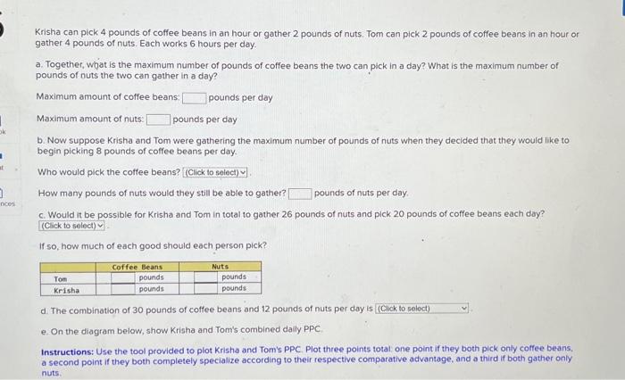Solved Krisha can pick 4 pounds of coffee beans in an hour | Chegg.com