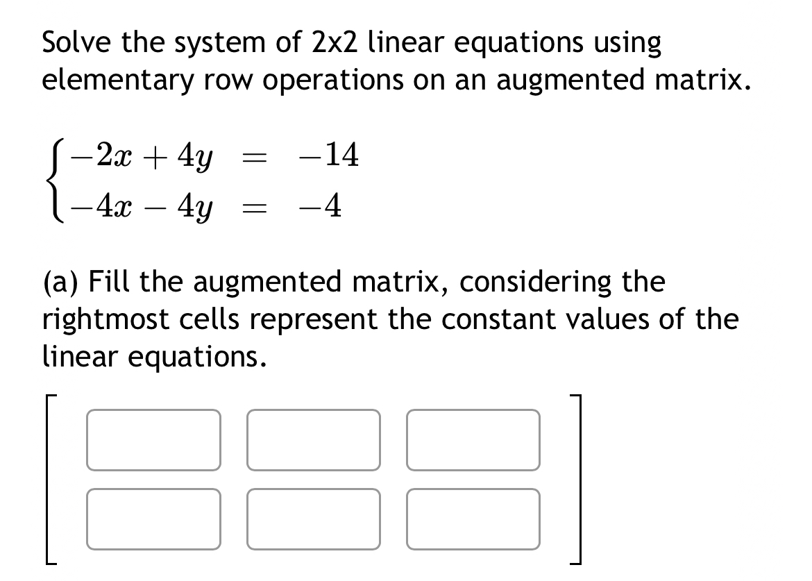 Solve the system of 2×2 ﻿linear equations using | Chegg.com