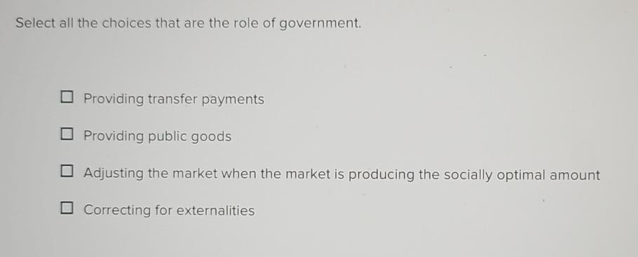 Solved Select all the choices that are the role of | Chegg.com