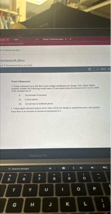 1. Uuing a demand curve that show how collage | Chegg.com