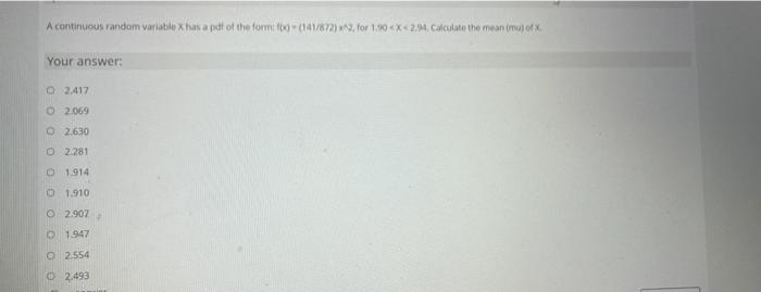 Solved A continuous random variable xhas a pdf of the form | Chegg.com