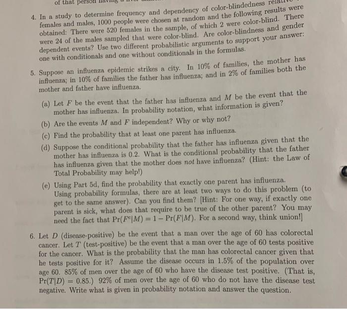 Solved 4. In a study to determine frequency and dependency | Chegg.com