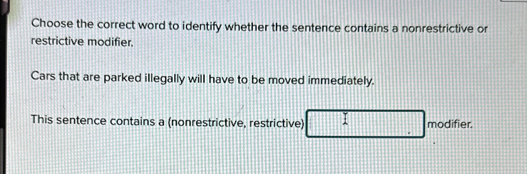 Solved Choose the correct word to identify whether the | Chegg.com