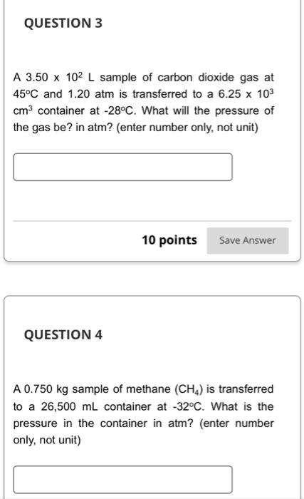 Solved A 3.50×102 L sample of carbon dioxide gas at 45∘C and | Chegg.com