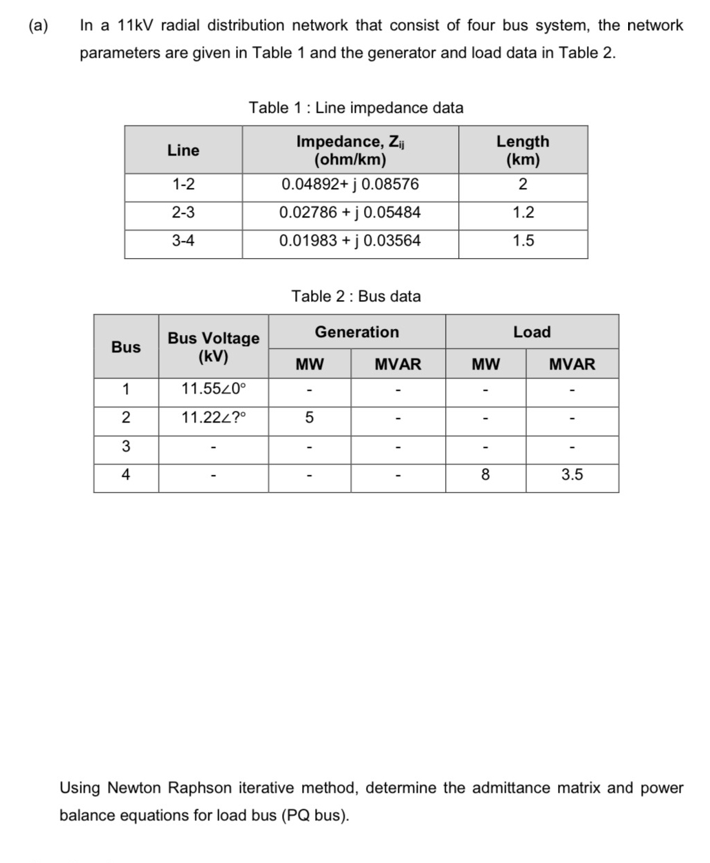 Solved (a) ﻿In a 11kV ﻿radial distribution network that | Chegg.com
