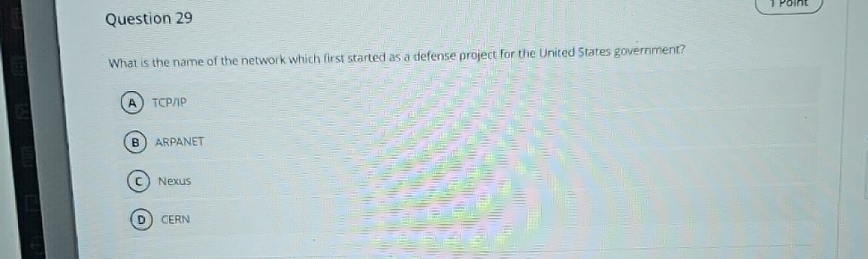 Solved Question 29What is the name of the network which | Chegg.com