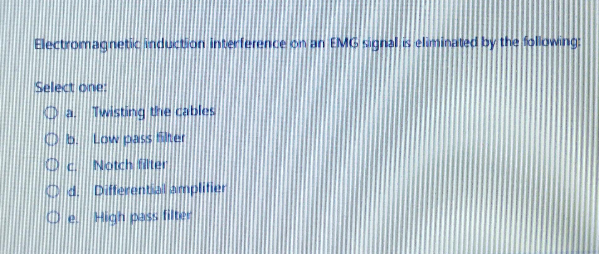 Solved Electromagnetic induction interference on an EMG | Chegg.com