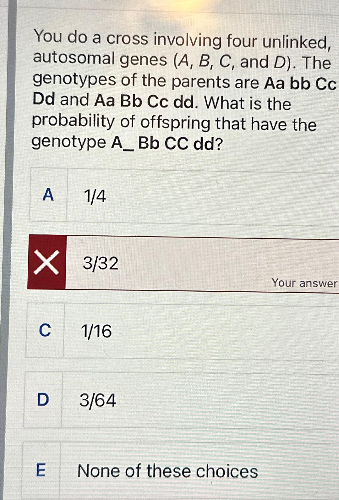 Solved You do a cross involving four unlinked, autosomal | Chegg.com