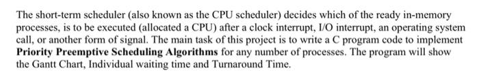 Solved The short-term scheduler (also known as the CPU | Chegg.com