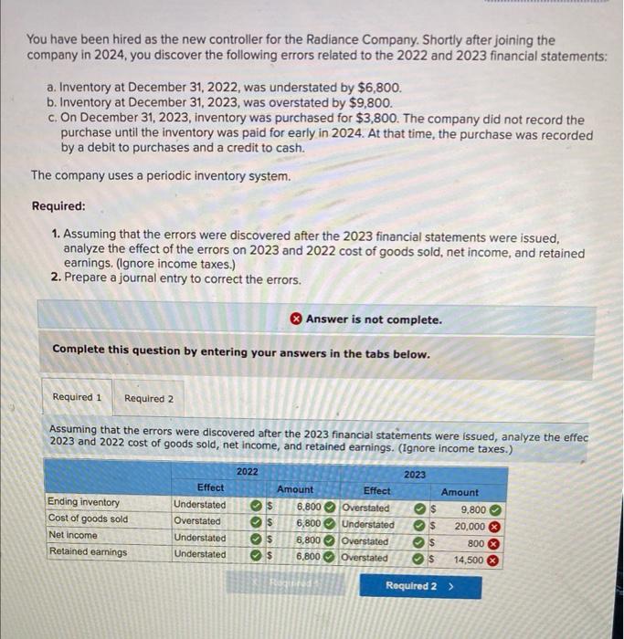 Solved You have been hired as the new controller for the | Chegg.com