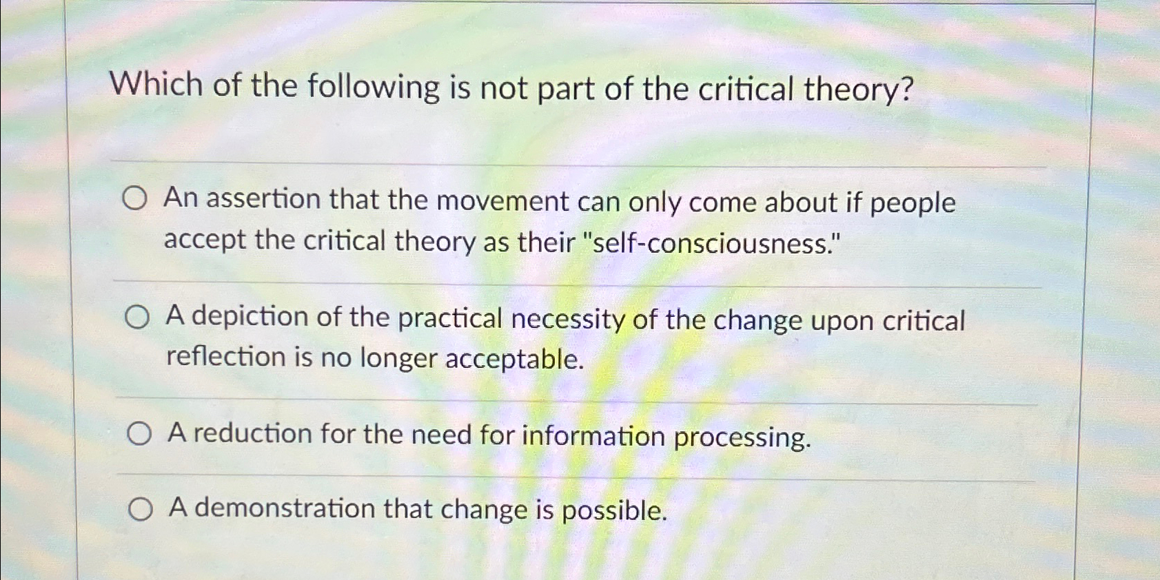 Solved Which of the following is not part of the critical | Chegg.com