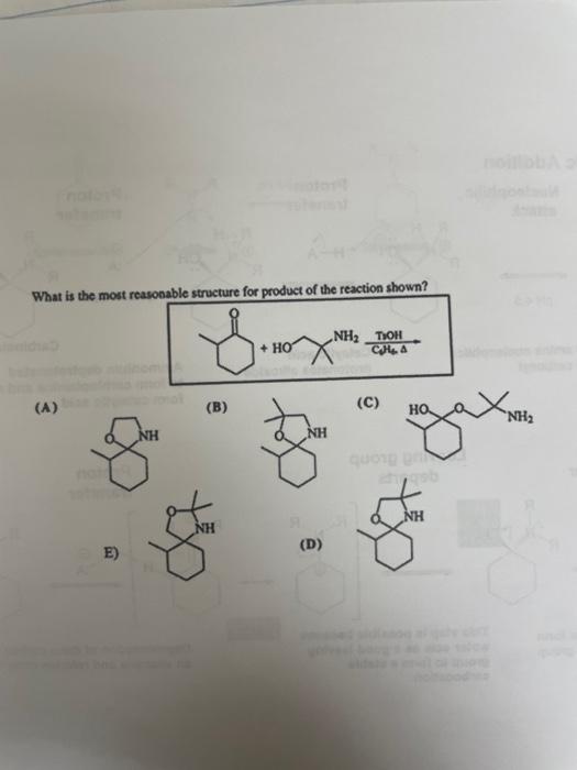 Solved What is the most reasonable structure for product of | Chegg.com