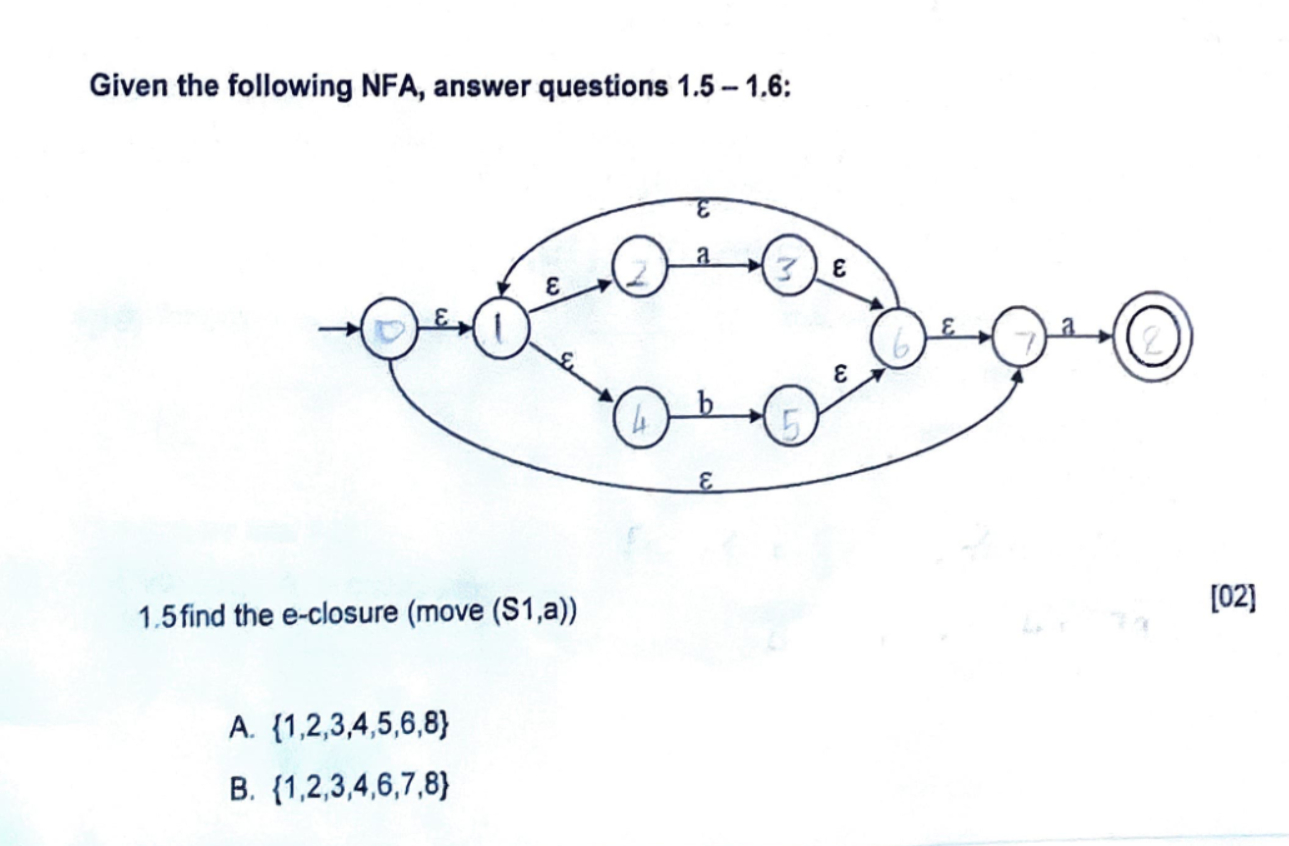Solved Given the following NFA, answer questions 1.5-1.6 | Chegg.com