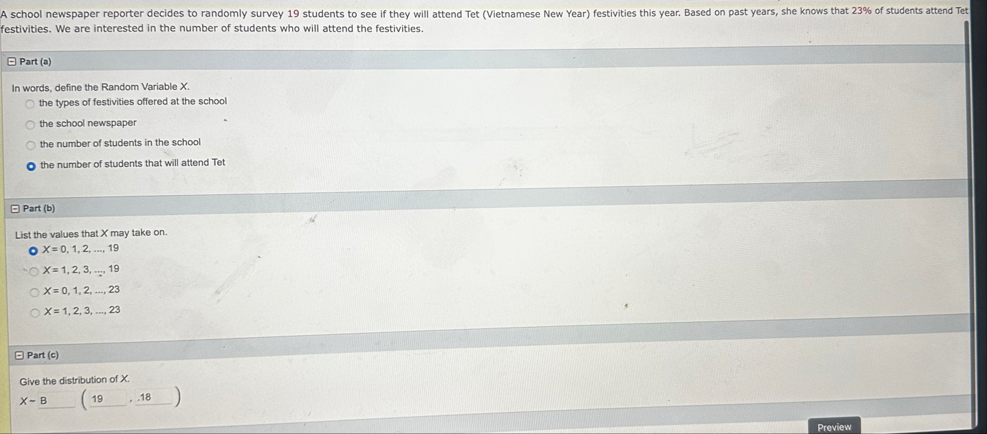 Solved festivities. We are interested in the number of | Chegg.com