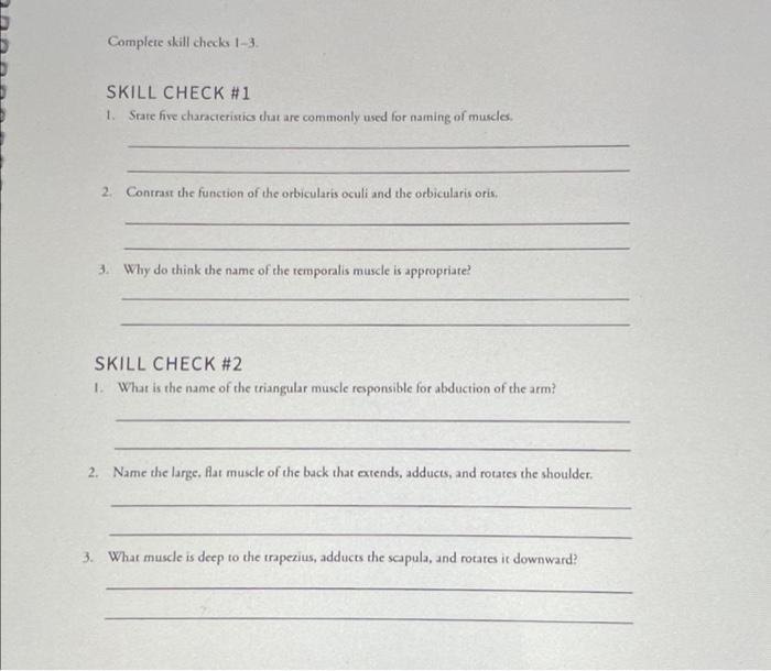 Solved Complete skill checks 1-3. SKILL CHECK #1 1. Stare | Chegg.com