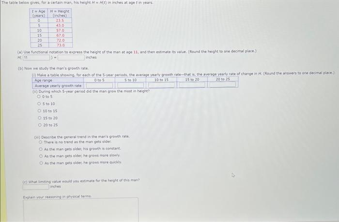 Solved A Use Functional Notation To Express The Height Of
