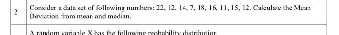 Solved Consider a data set of following numbers: | Chegg.com