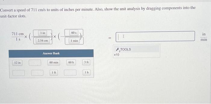 Solved Convert a speed of 711 cm/s to units of inches per | Chegg.com