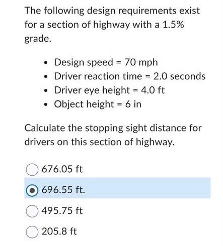 Solved The following design requirements exist for a section | Chegg.com