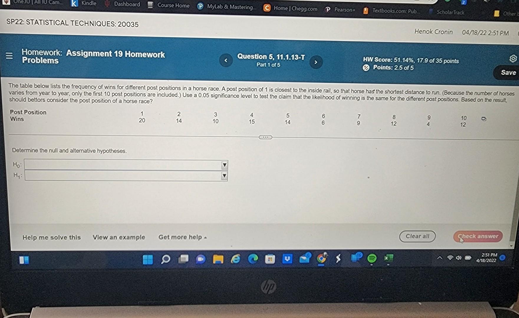 Solved | All U Cam... k Kindle Dashboard Course Home MyLab & | Chegg.com