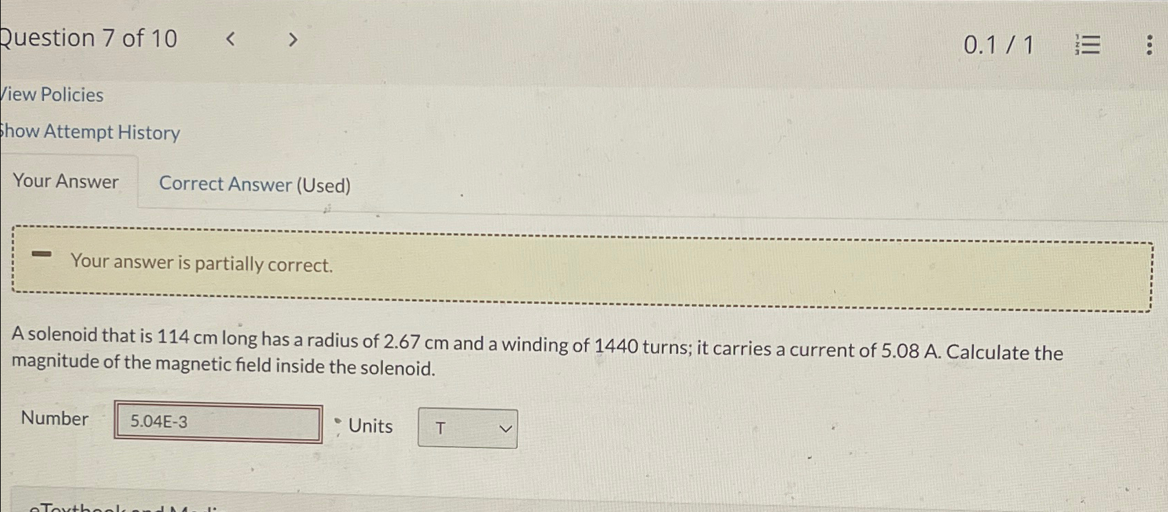 Solved Question 7 ﻿of 100.11View PoliciesShow Attempt | Chegg.com