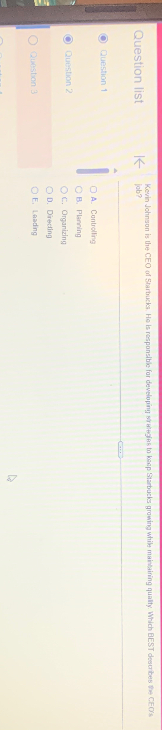 Solved Question listQuestion 1Question 2Question 3Kevin | Chegg.com Solved Question listQuestion 1Question 2Question 3Kevin | Chegg.com