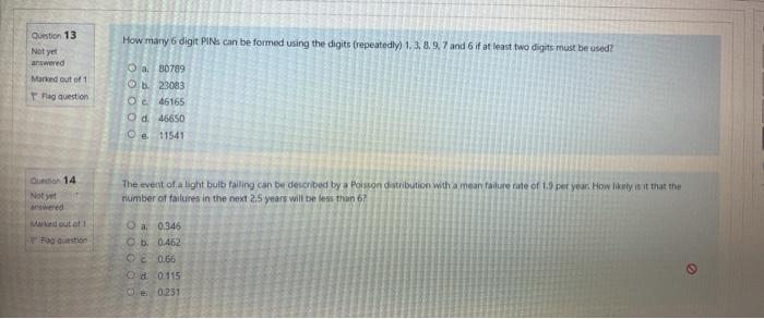 Solved Question 13 How many 6 digit PINs can be formed using | Chegg.com