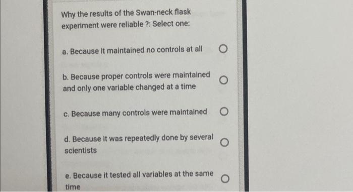 Solved Why the results of the Swan-neck flask experiment | Chegg.com