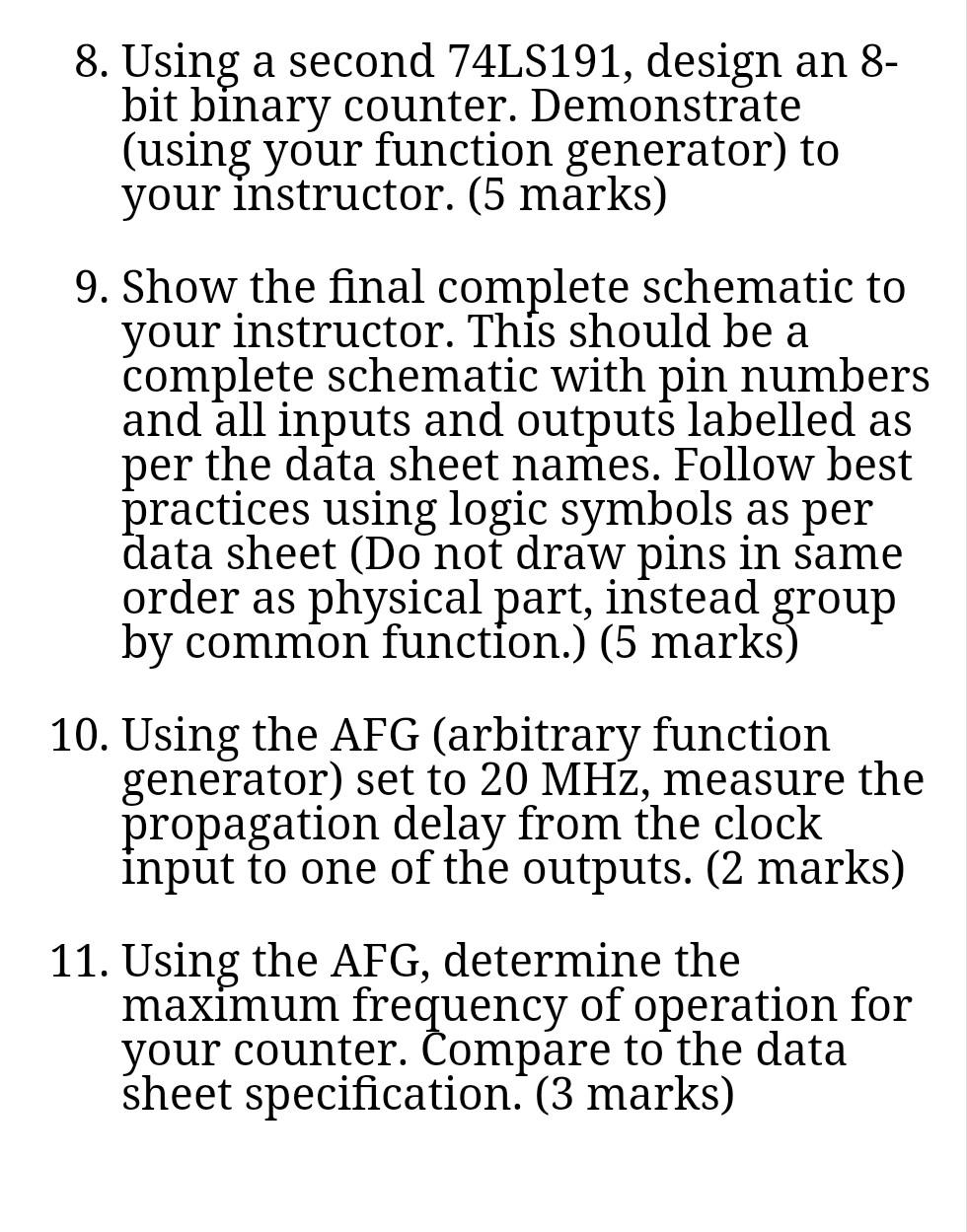 Use the 74LS191 counter and the information in the | Chegg.com