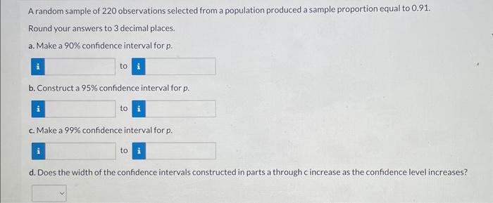 Solved A random sample of 220 observations selected from a | Chegg.com
