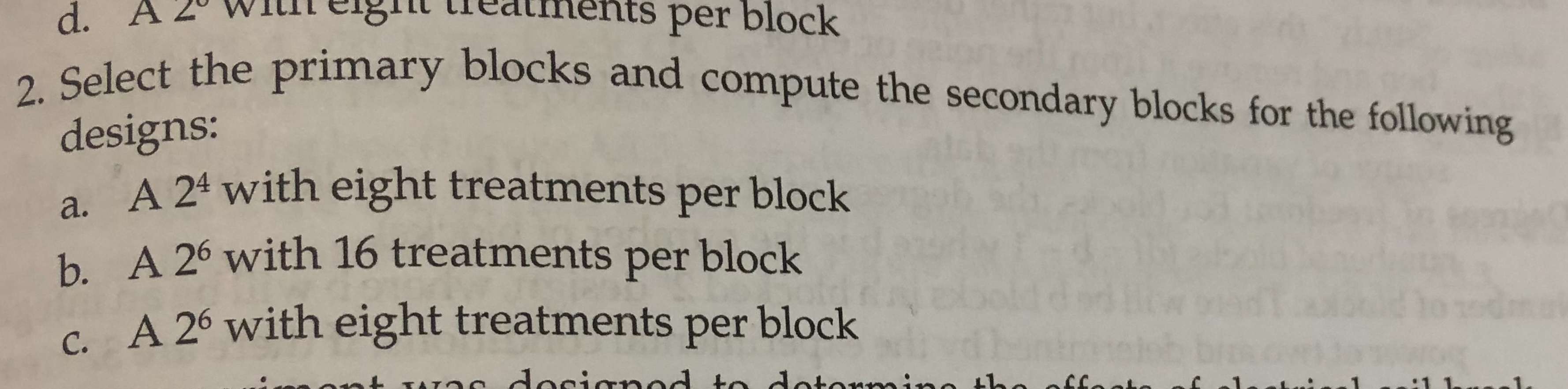 Solved Select the primary blocks and compute the secondary | Chegg.com