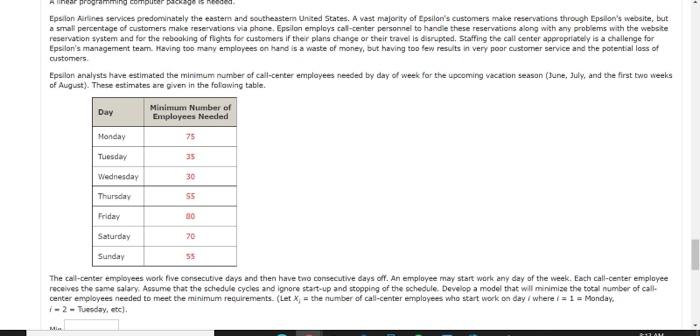 linear programming computer packages Epsilon Airlines | Chegg.com