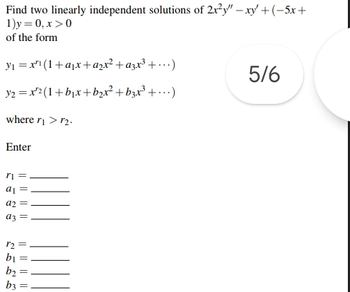 Find two linearly independent solutions of ﻿1of the | Chegg.com