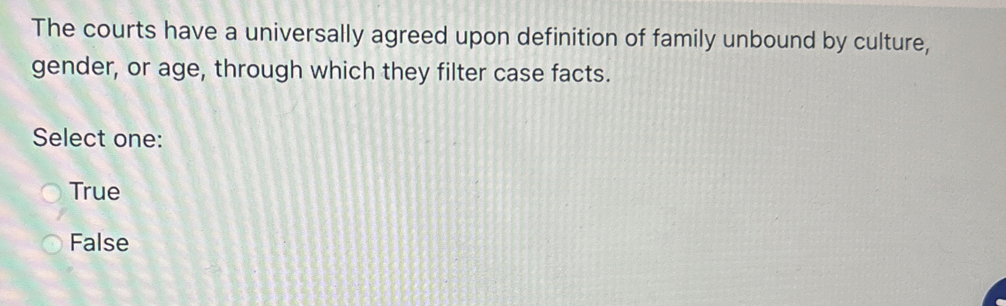 Solved The courts have a universally agreed upon definition | Chegg.com