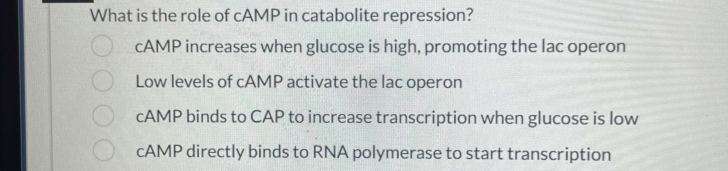 Solved What is the role of cAMP in catabolite | Chegg.com