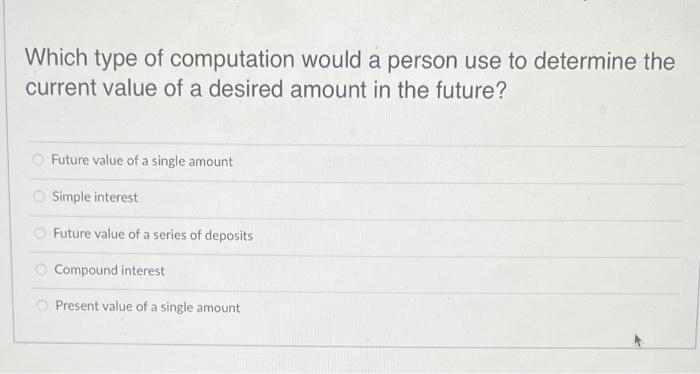 Solved Which type of computation would a person use to | Chegg.com