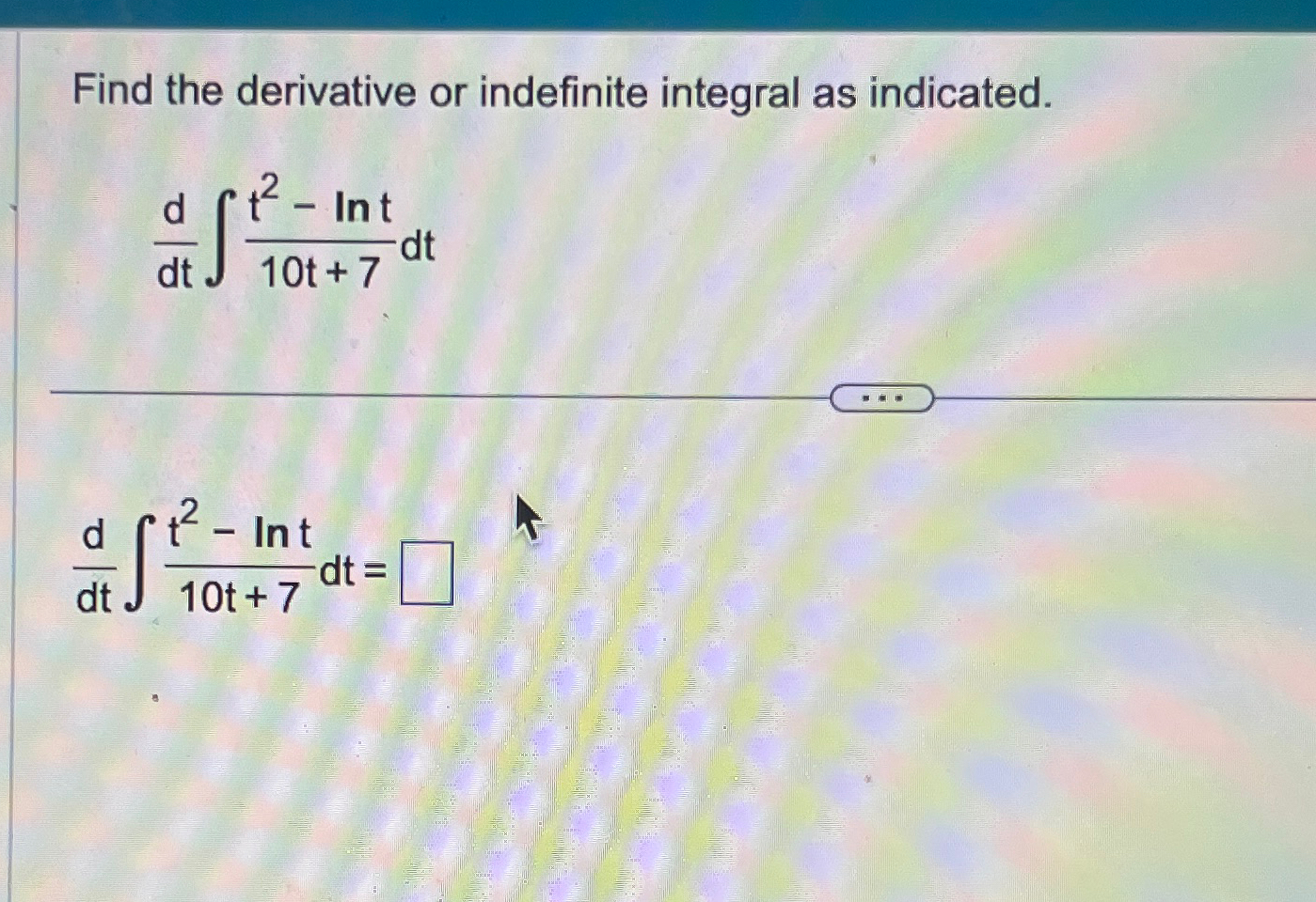 Solved Find the derivative or indefinite integral as | Chegg.com