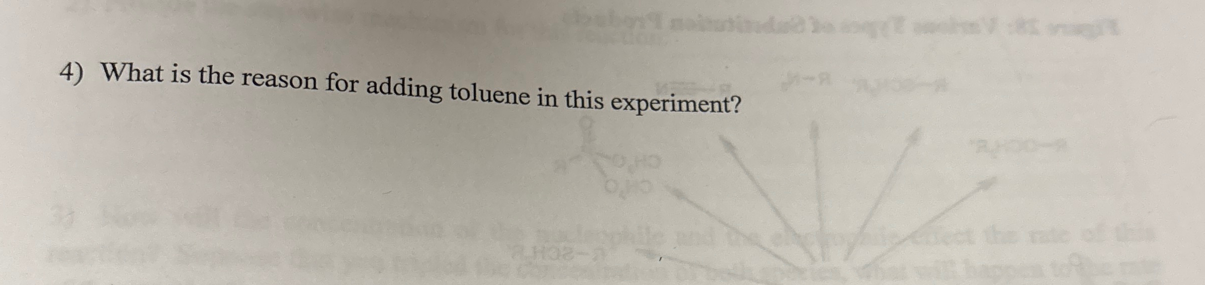 Solved What is the reason for adding toluene in this | Chegg.com