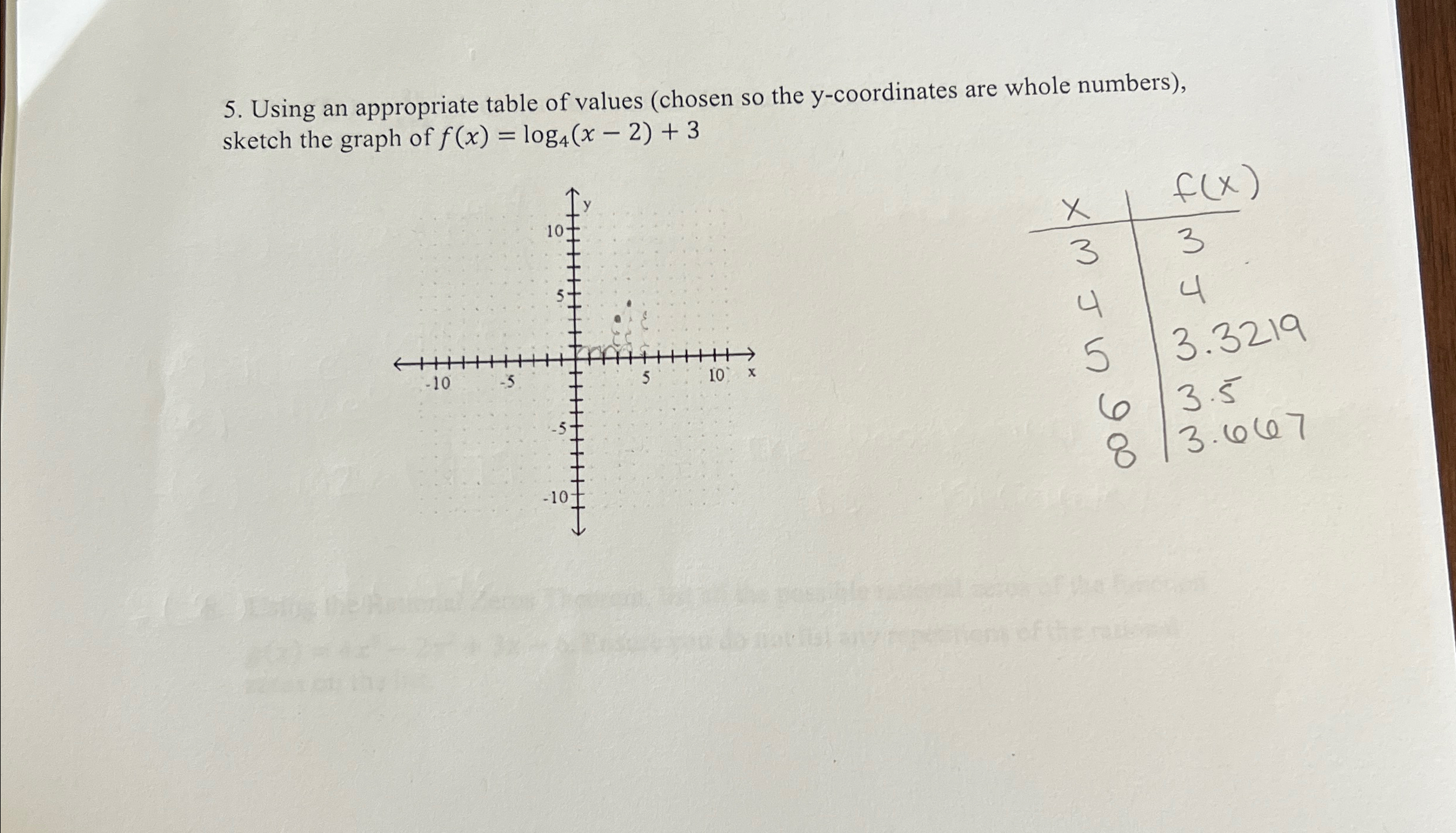 Solved Using an appropriate table of values (chosen so the | Chegg.com