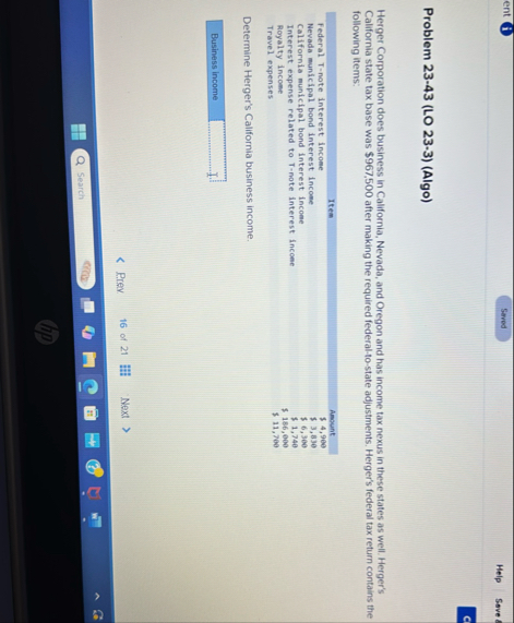 Solved ent (i)SavedHelpSoveProblem 23-43 (LO | Chegg.com