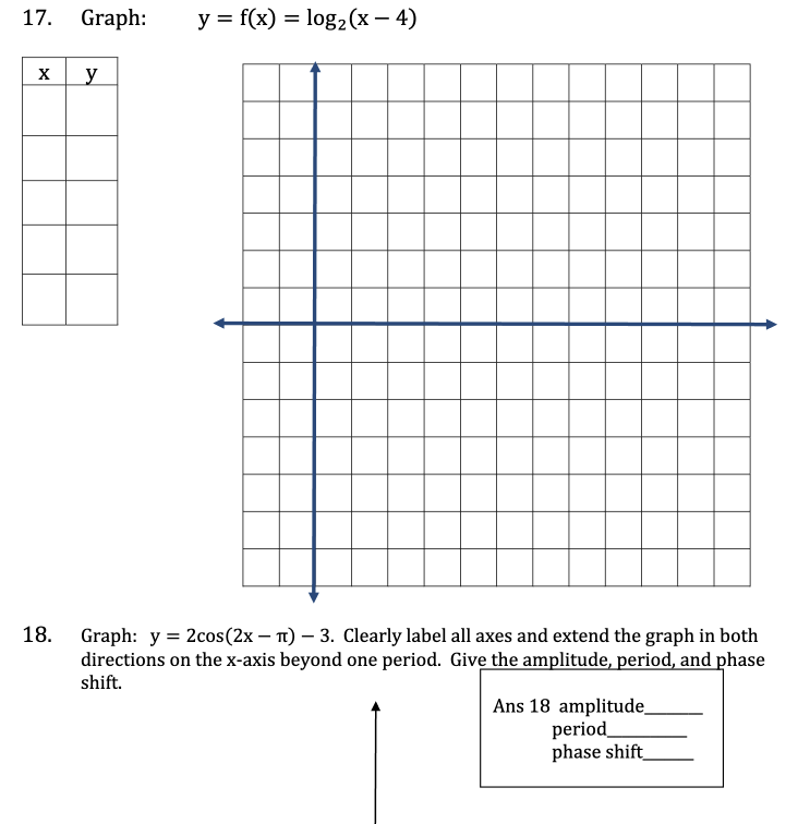 Solved Graphyfxlog2x 4graph Y2cos2x π 3 clearly