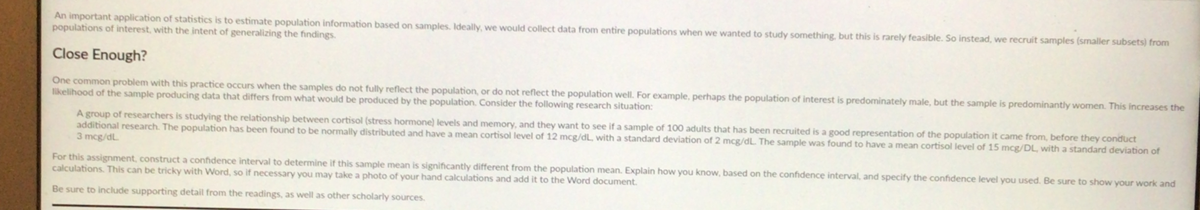 Solved populations of interest, with the intent of | Chegg.com