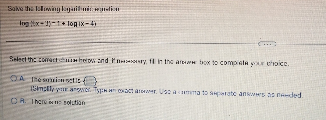 Solved Solve the following logarithmic | Chegg.com