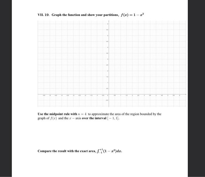Solved VII. 19. Graph the function and show your partitions, | Chegg.com