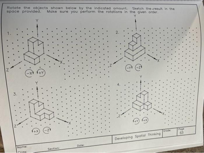 Rotate the objects shown below by the indicated | Chegg.com