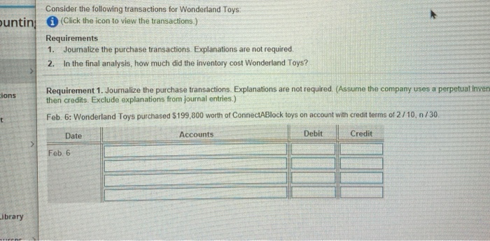 Solved Consider the following transactions for Wonderland | Chegg.com